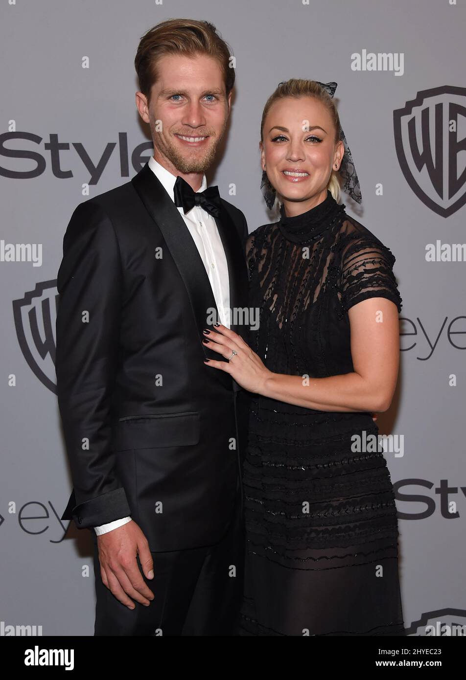 Kaley Cuoco and Karl Cook at the InStyle and Warner Bros. Pictures ...