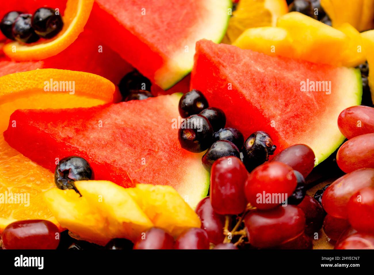 Fresh fruits concept, Healthy mix assorted fruits consist of tropical ...
