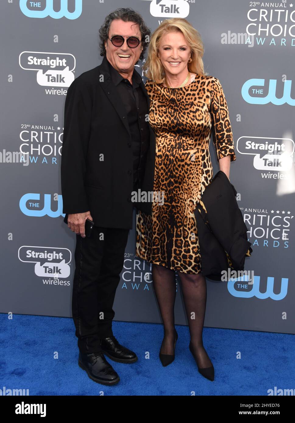 Ian McShane and Gwen Humble at the 23rd Annual Critics' Choice Awards ...