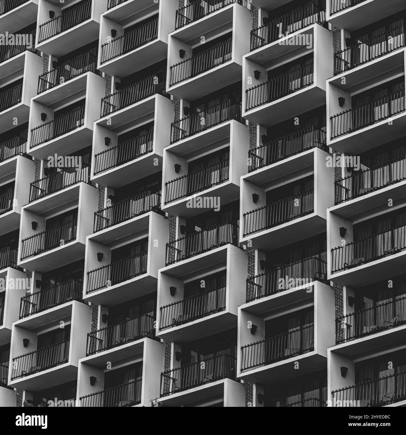 Grayscale of a beautiful architectural building with abstract design ...