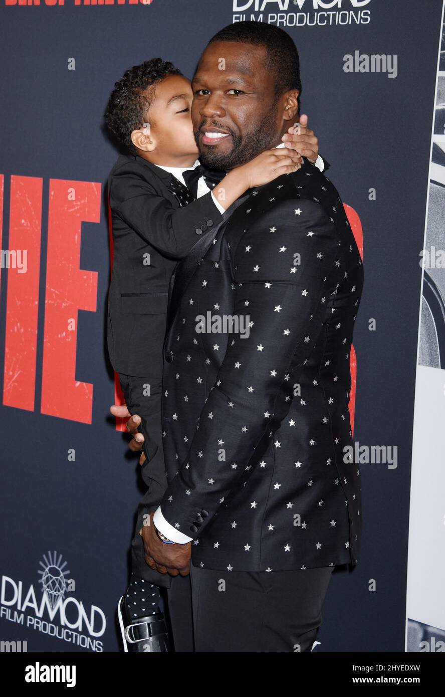 Curtis Jackson and Sire Jackson arriving for the STX films "Den Of ...