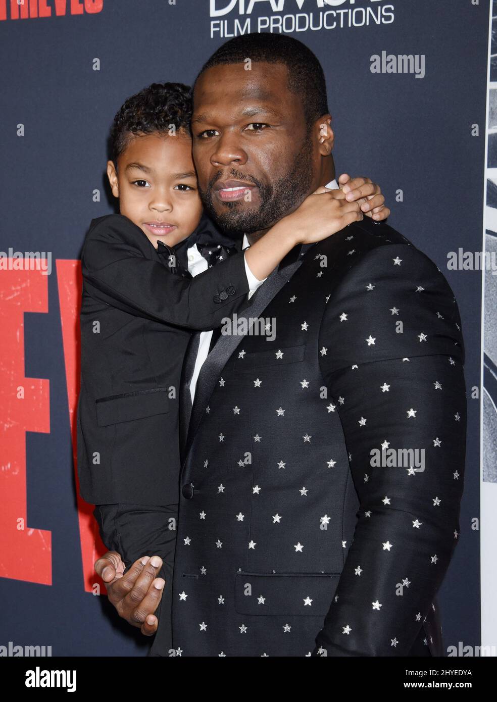 Curtis Jackson and Sire Jackson arriving for the STX films "Den Of ...