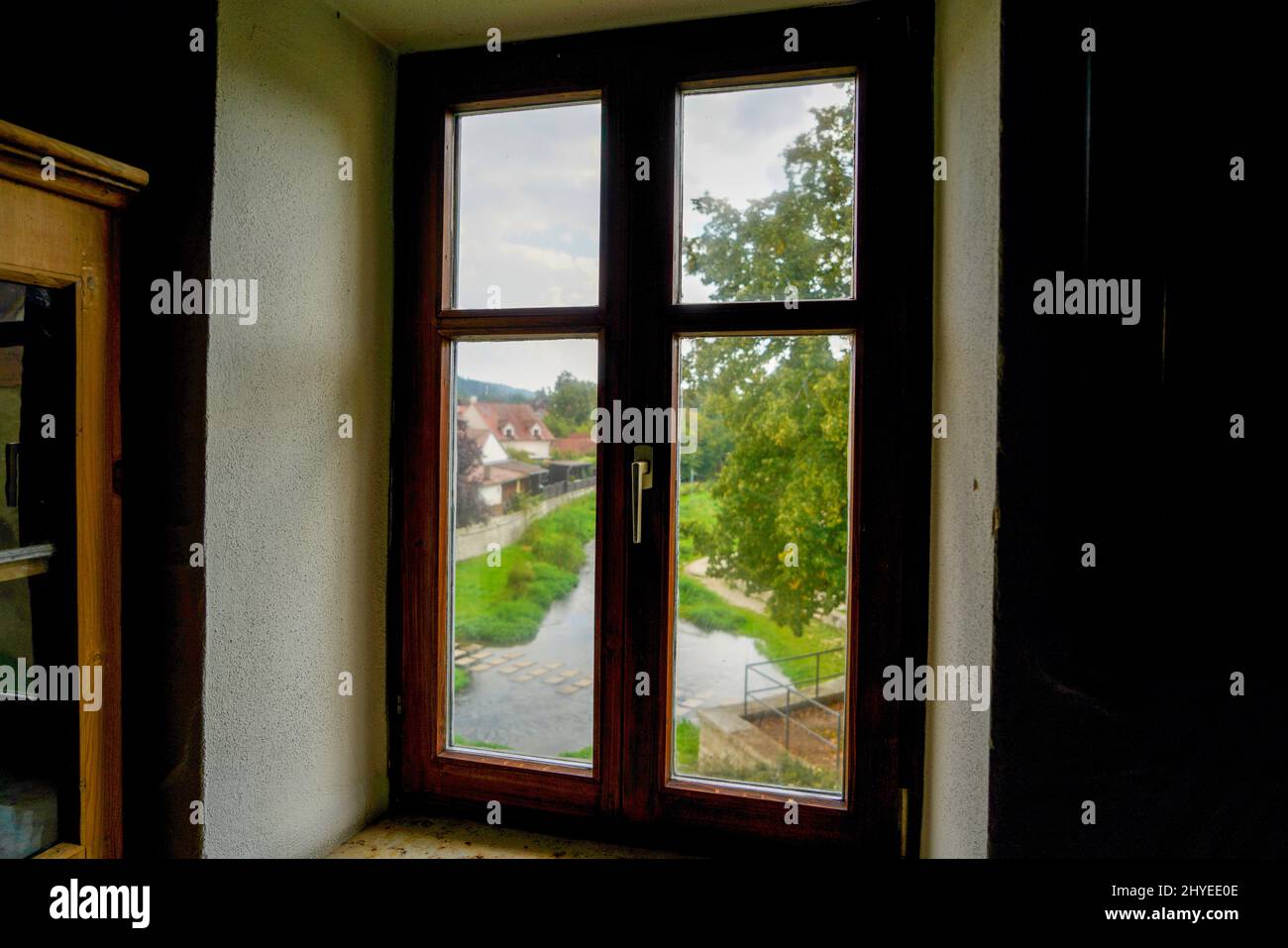 Shot of wooden window Stock Photo - Alamy