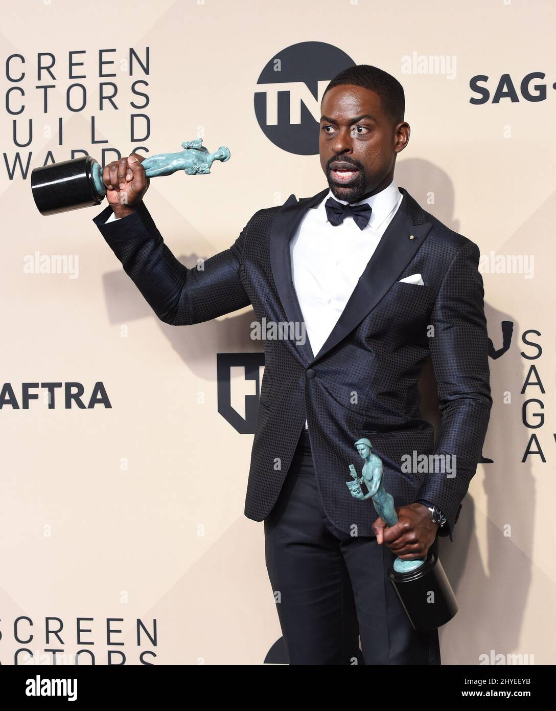 Sterling K. Brown attending the 24th Annual Screen Actors Guild Awards ...