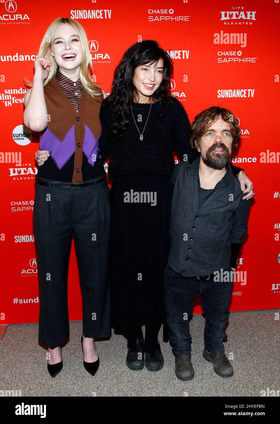 Dakota Fanning, Reed Morano and Peter Dinklage at the premiere of "I ...