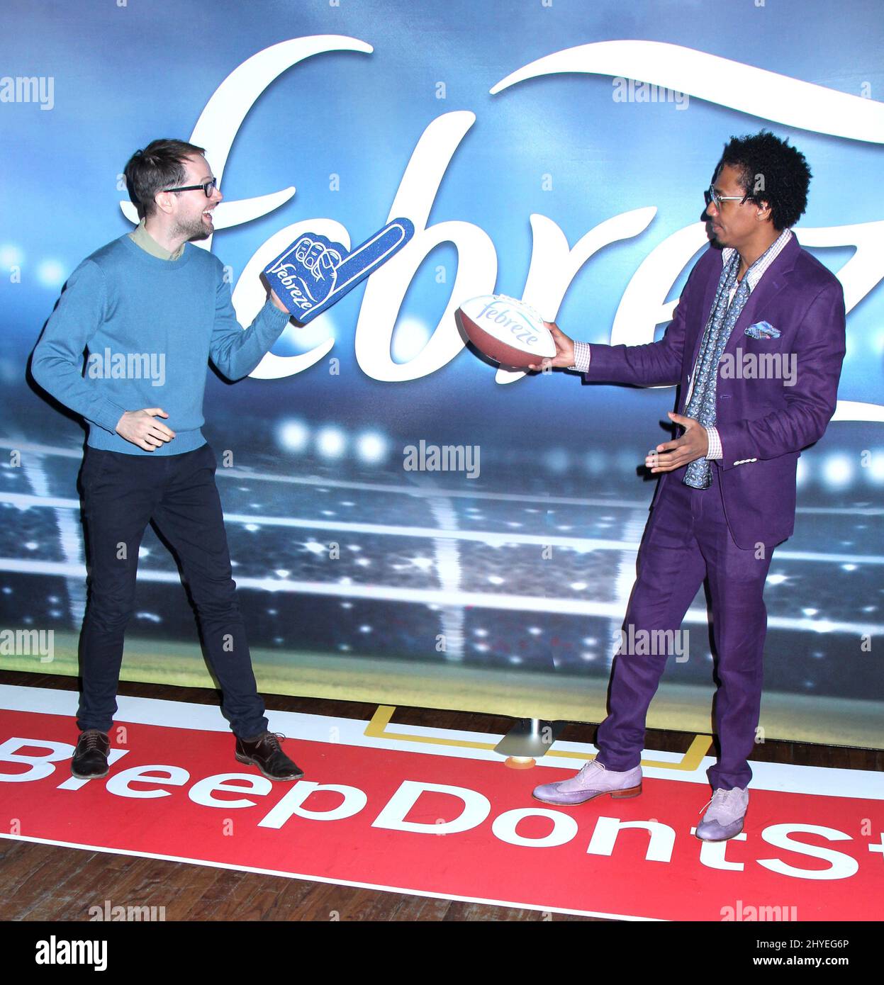 Dave & Nick Cannon attending the Febreeze Super Bowl ad campaign launch ...