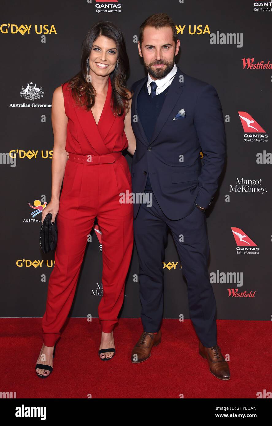 Daniel MacPherson and Zoe Ventoura at the 2018 G'Day USA Black Tie Gala held at the ...