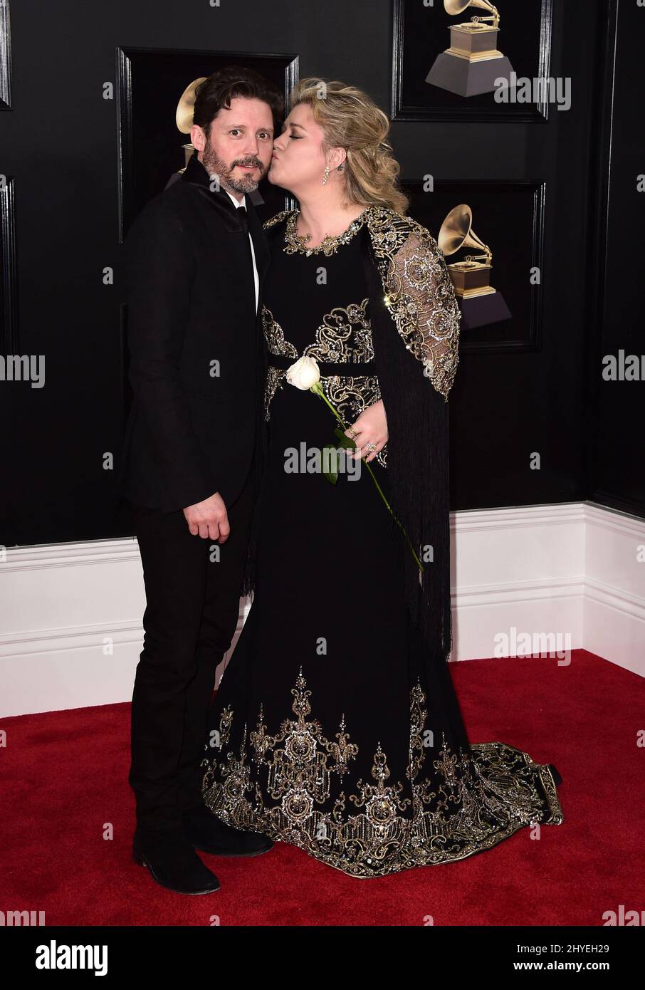 Kelly Clarkson and Brandon Blackstock at the 60th Annual GRAMMY Awards ...