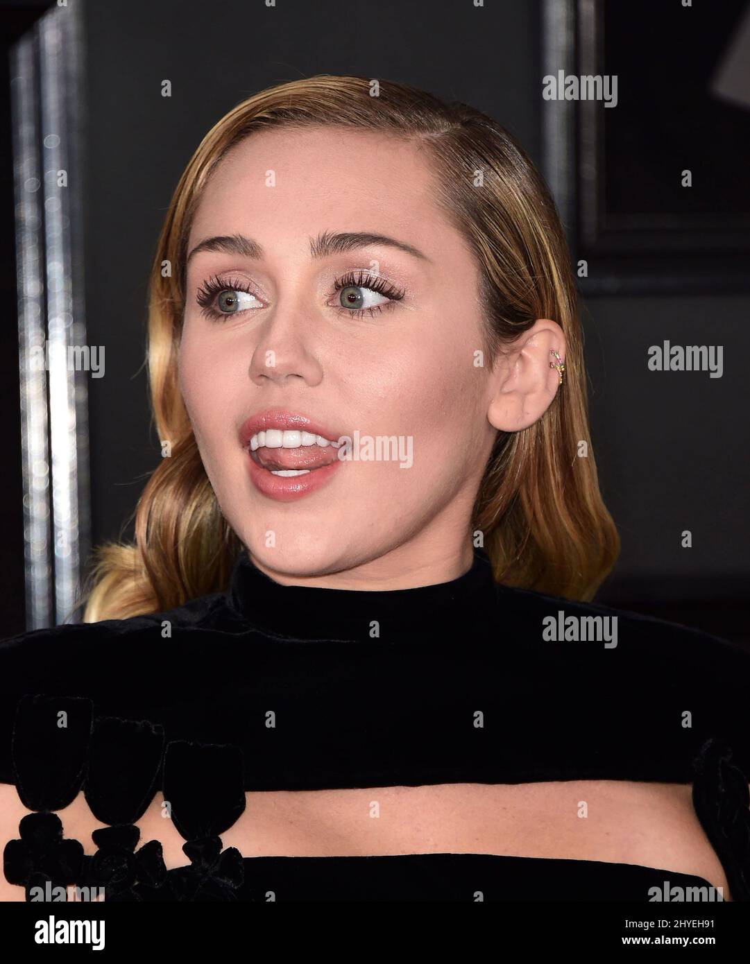 Miley Cyrus at the 60th Annual GRAMMY Awards held at Madison Square ...