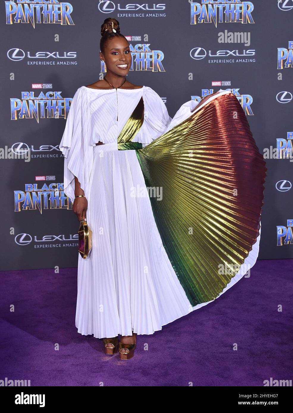 Issa Rae at the 'Black Panther' premiere held at the Dolby Theatre on ...