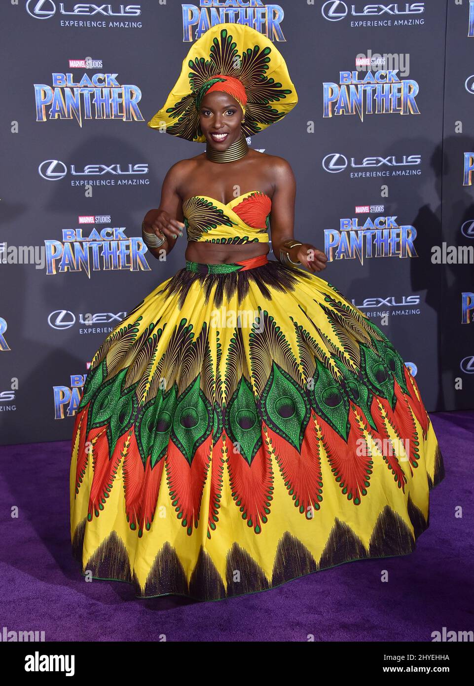 Janeshia Adams-Ginyard at the 'Black Panther' premiere held at the ...