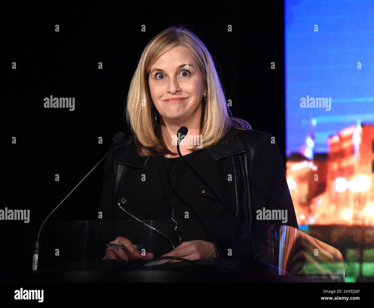 Nashville Mayor Megan Barry onstage at the 2018 Country Radio Seminar ...