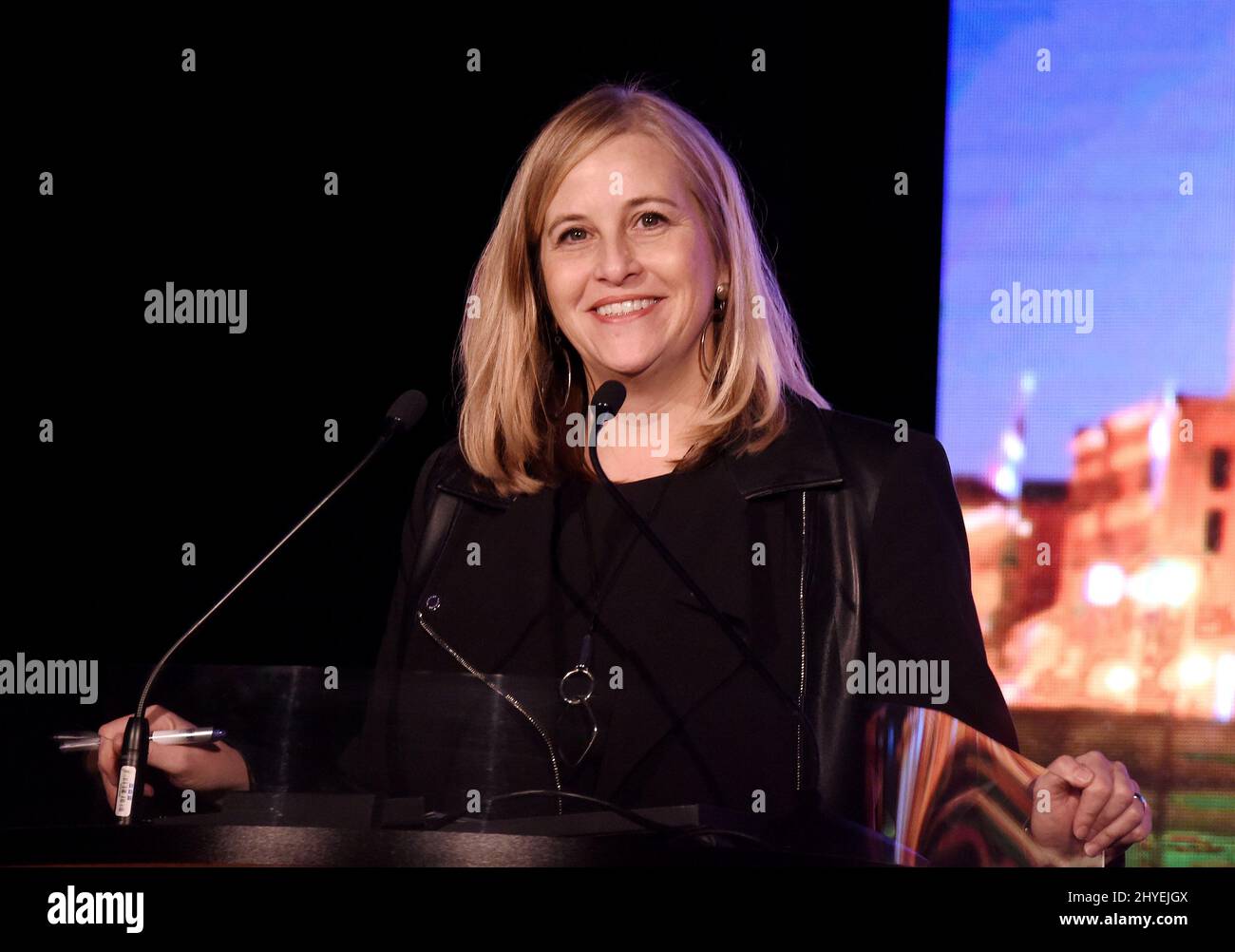Nashville Mayor Megan Barry onstage at the 2018 Country Radio Seminar ...