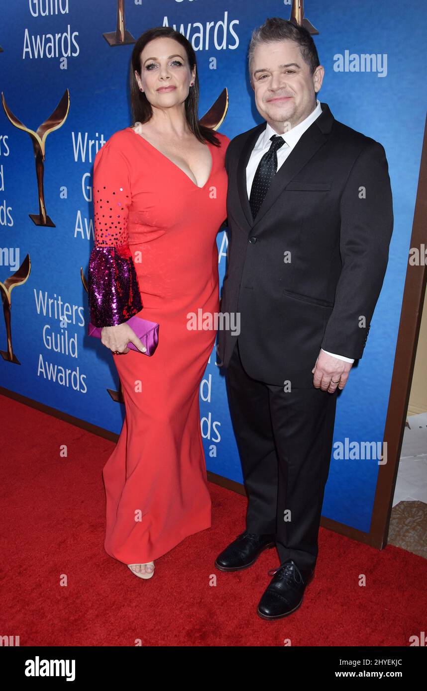 Meredith Salenger and Patton Oswalt arriving for the 2018 Writers Guild ...