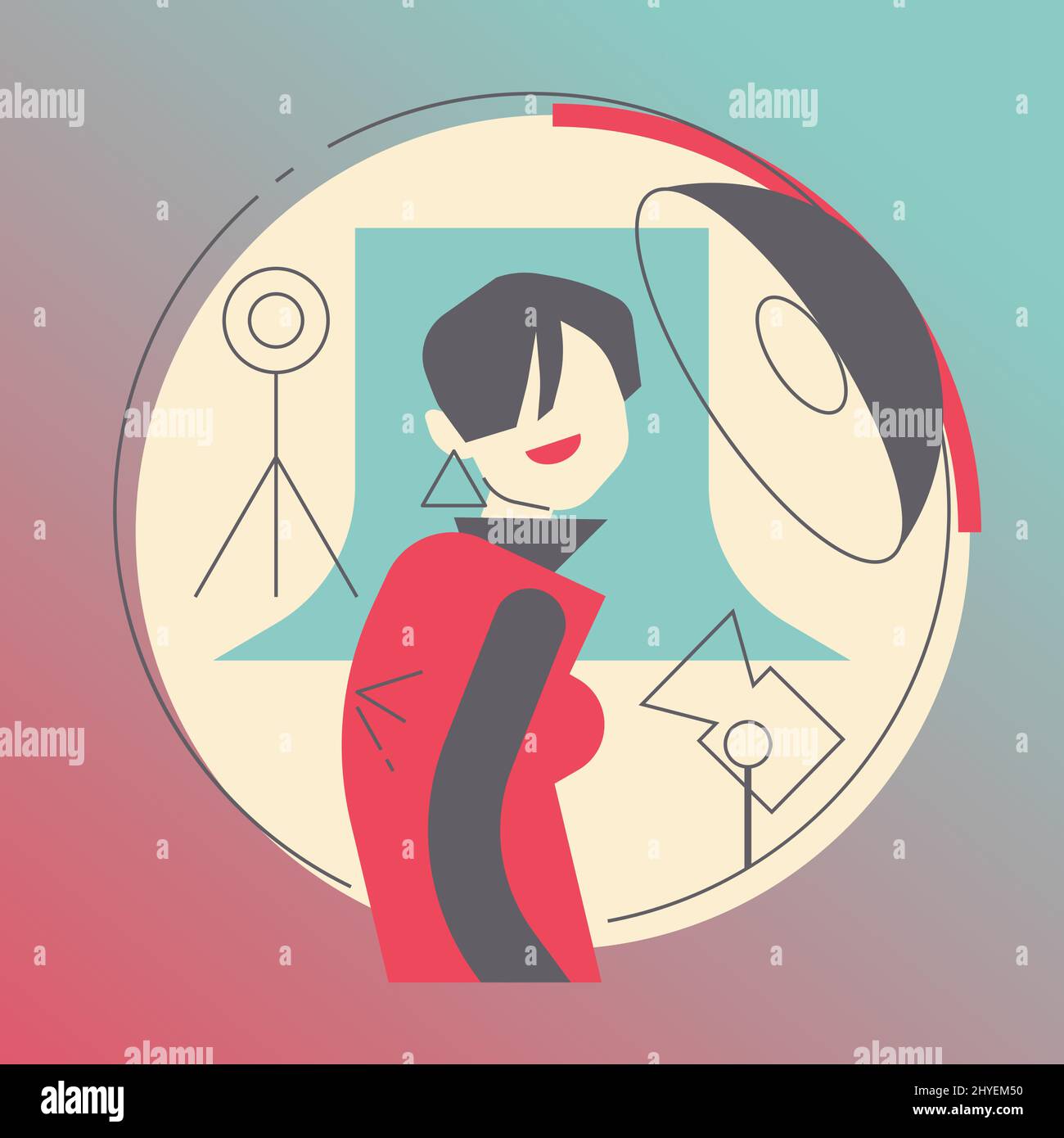 Photography studio lighting background setup Stock Vector Images - Alamy