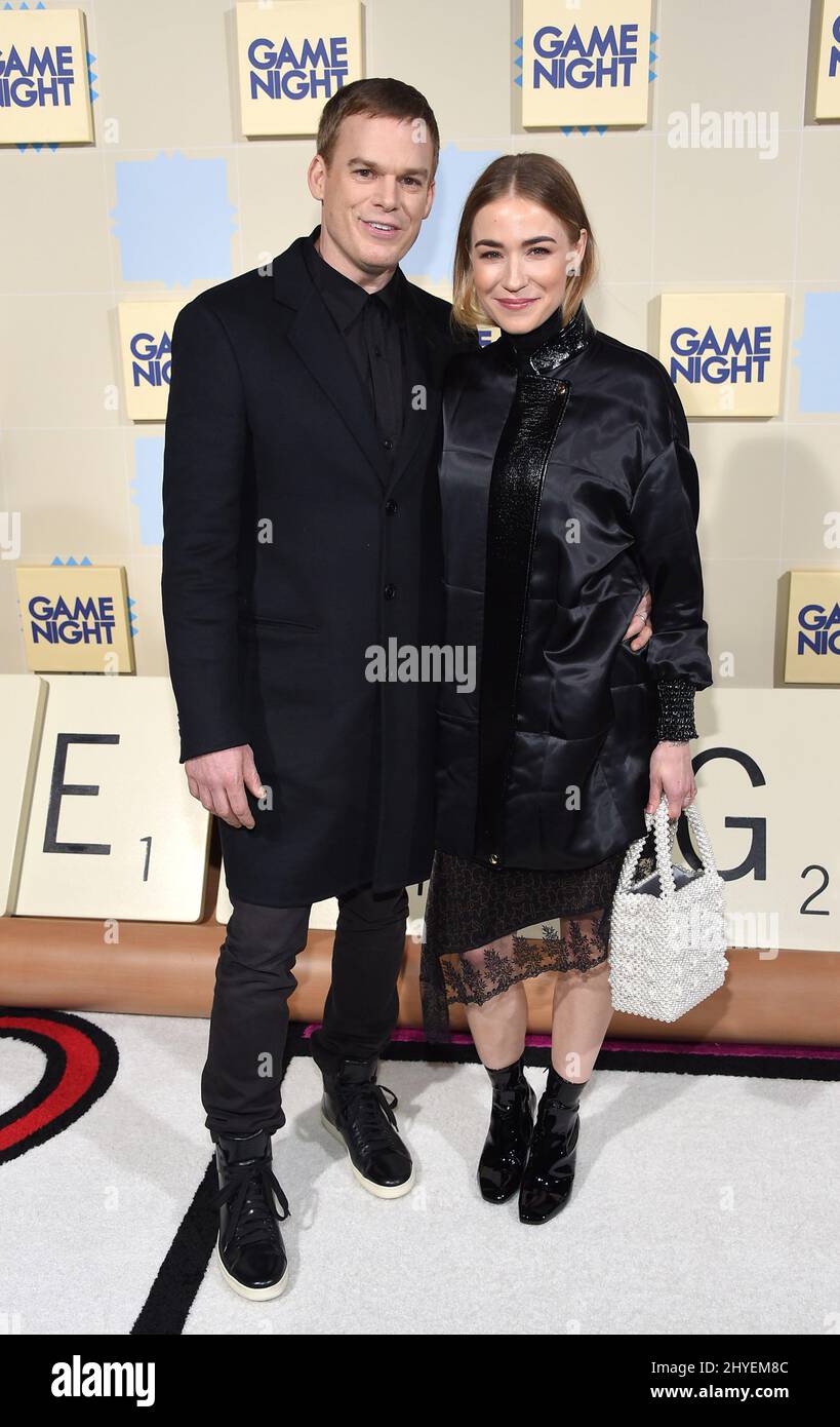 Michael C. Hall and Morgan Macgregor attending the 'Game Night' World Premiere in Los Angeles ...
