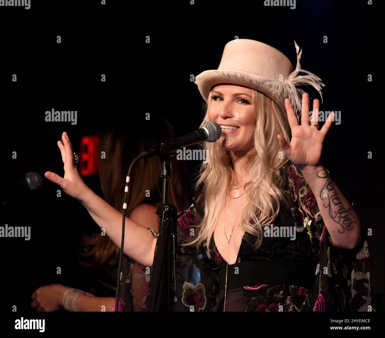 Cherish Lee onstage at her 'Tequila Cowgirl' debut CD release celebration held at 3rd & Lindsley ...