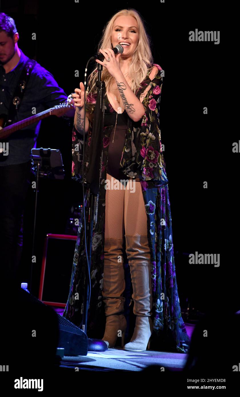Cherish Lee onstage at her 'Tequila Cowgirl' debut CD release celebration held at 3rd & Lindsley ...