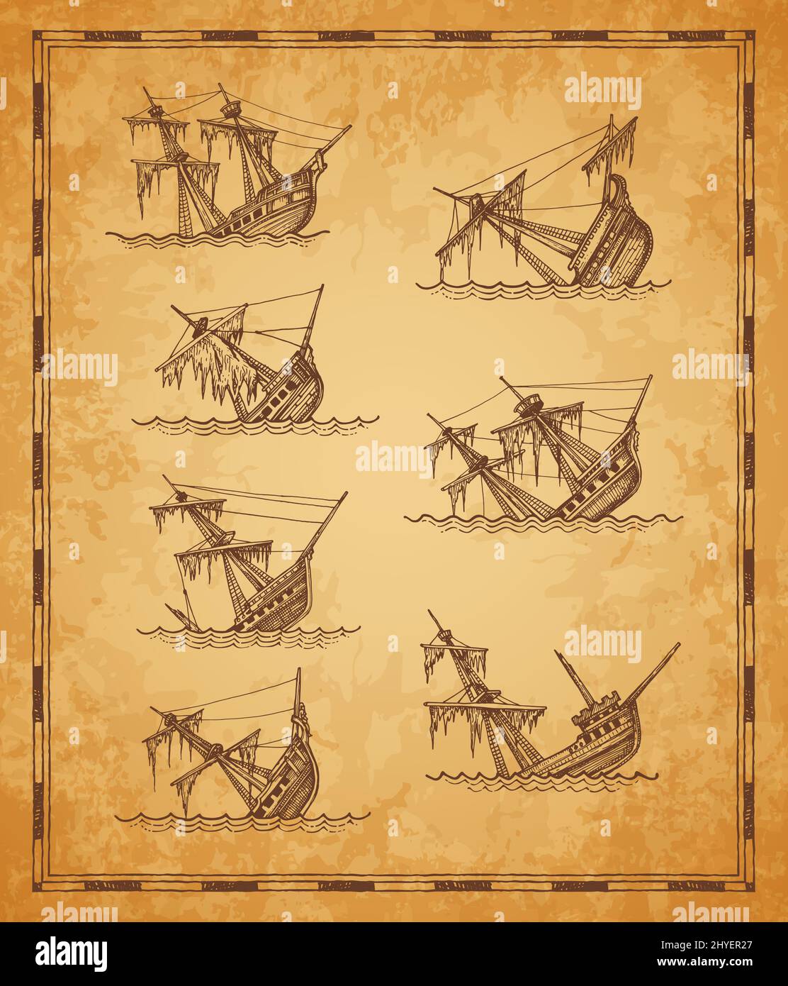 Map of shipwrecks Stock Vector Images - Alamy