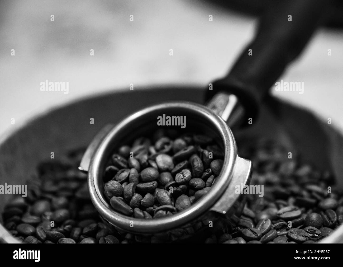 Grayscale of the Traditional Bosnian and Modern Coffee Stock Photo - Alamy