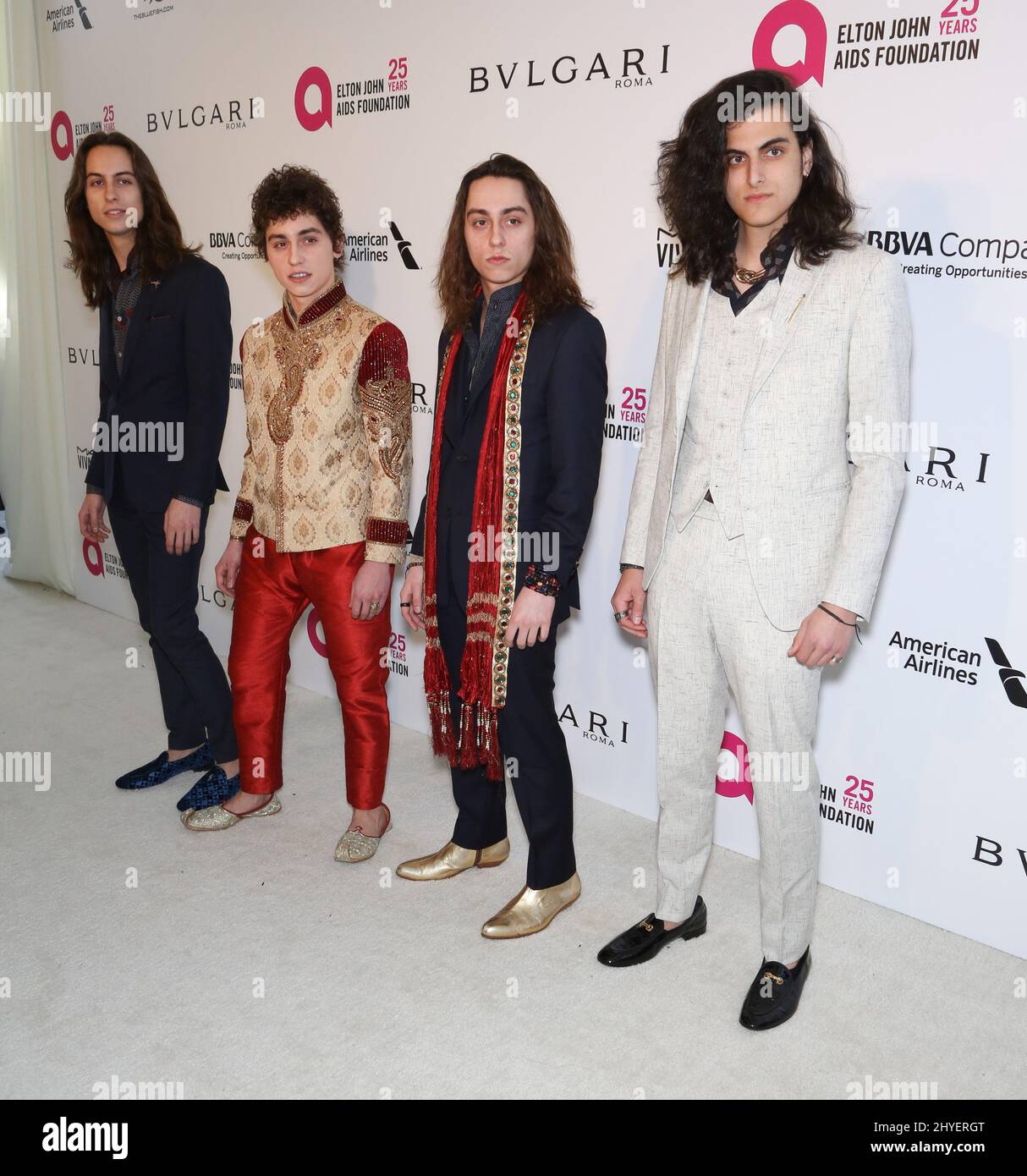 Sam Kiska, Jake Kizka, Josh Kiska, Danny Kiska attending the Elton John ...