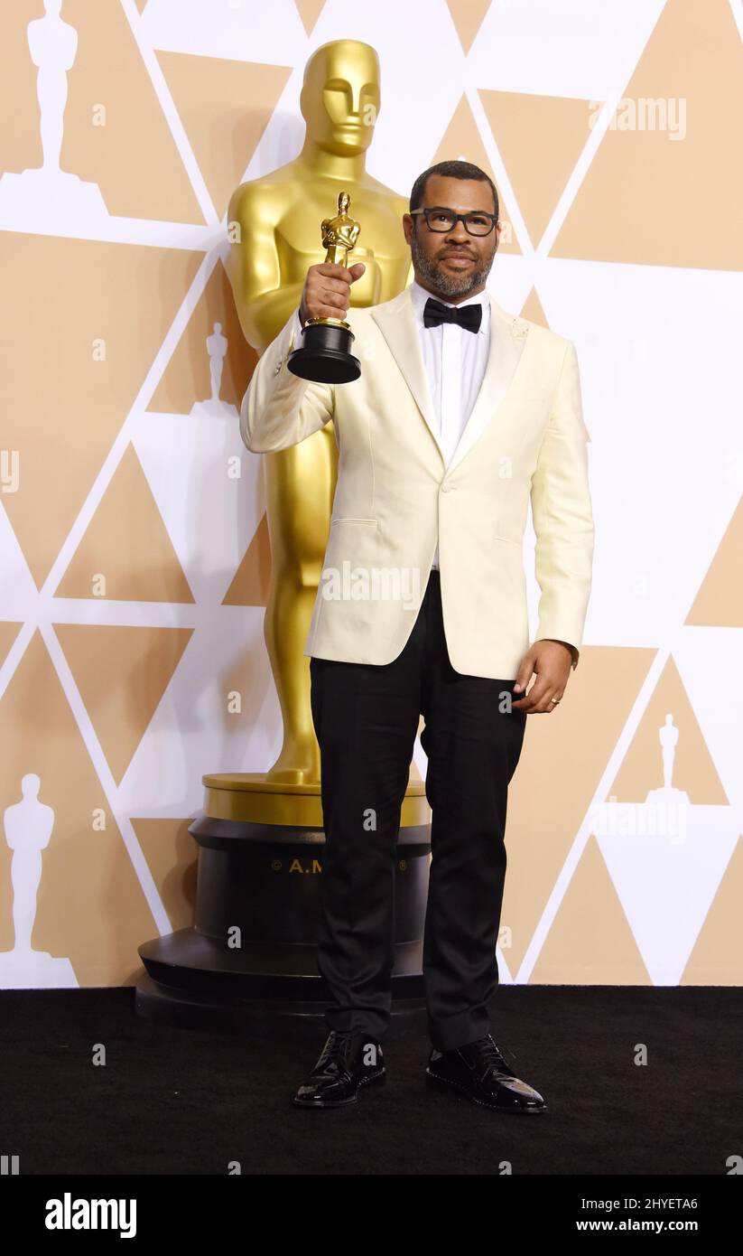 Jordan Peele in the pressroom at the 90th Academy Awards Stock Photo ...