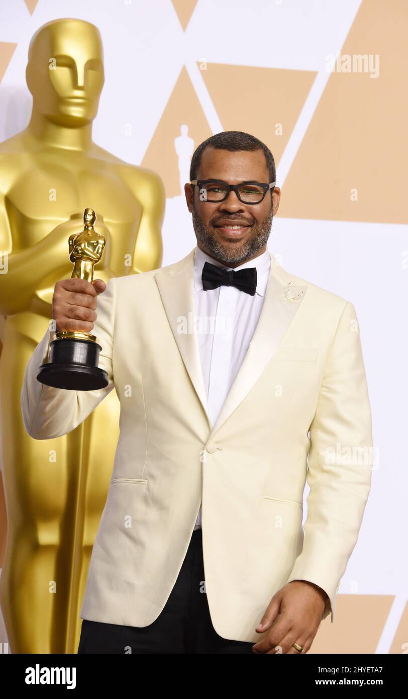 Jordan Peele in the pressroom at the 90th Academy Awards Stock Photo ...