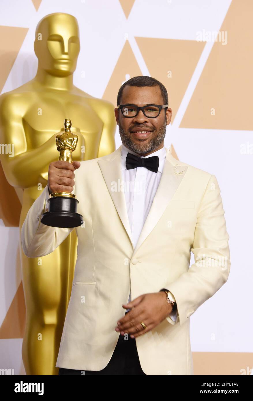 Jordan Peele in the pressroom at the 90th Academy Awards Stock Photo ...