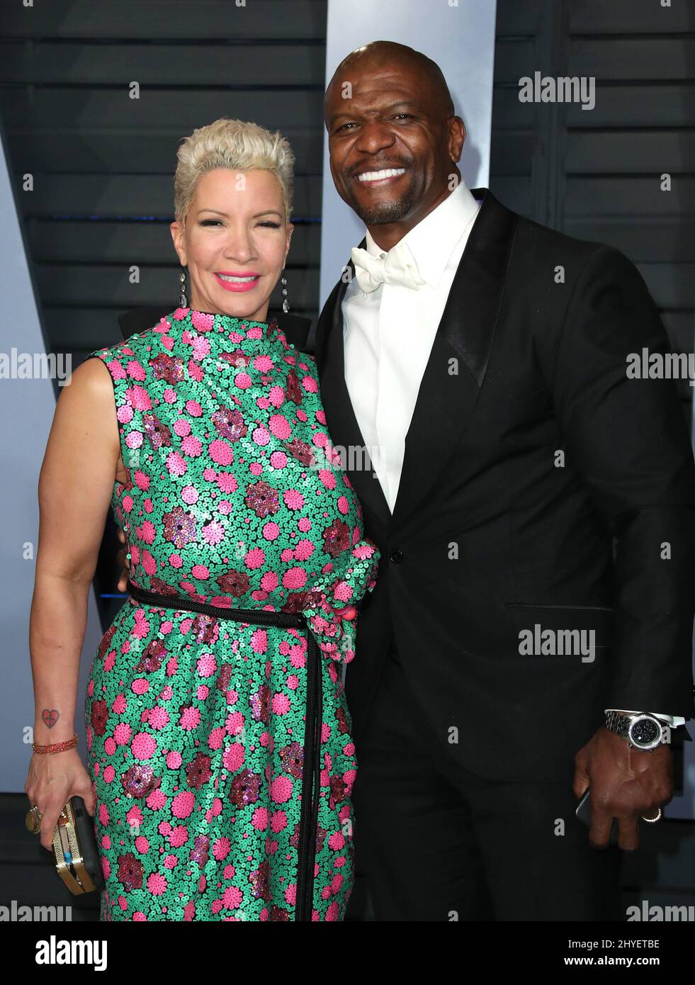 Terry Crews and Rebecca Crews attending the Vanity Fair Oscar Party ...