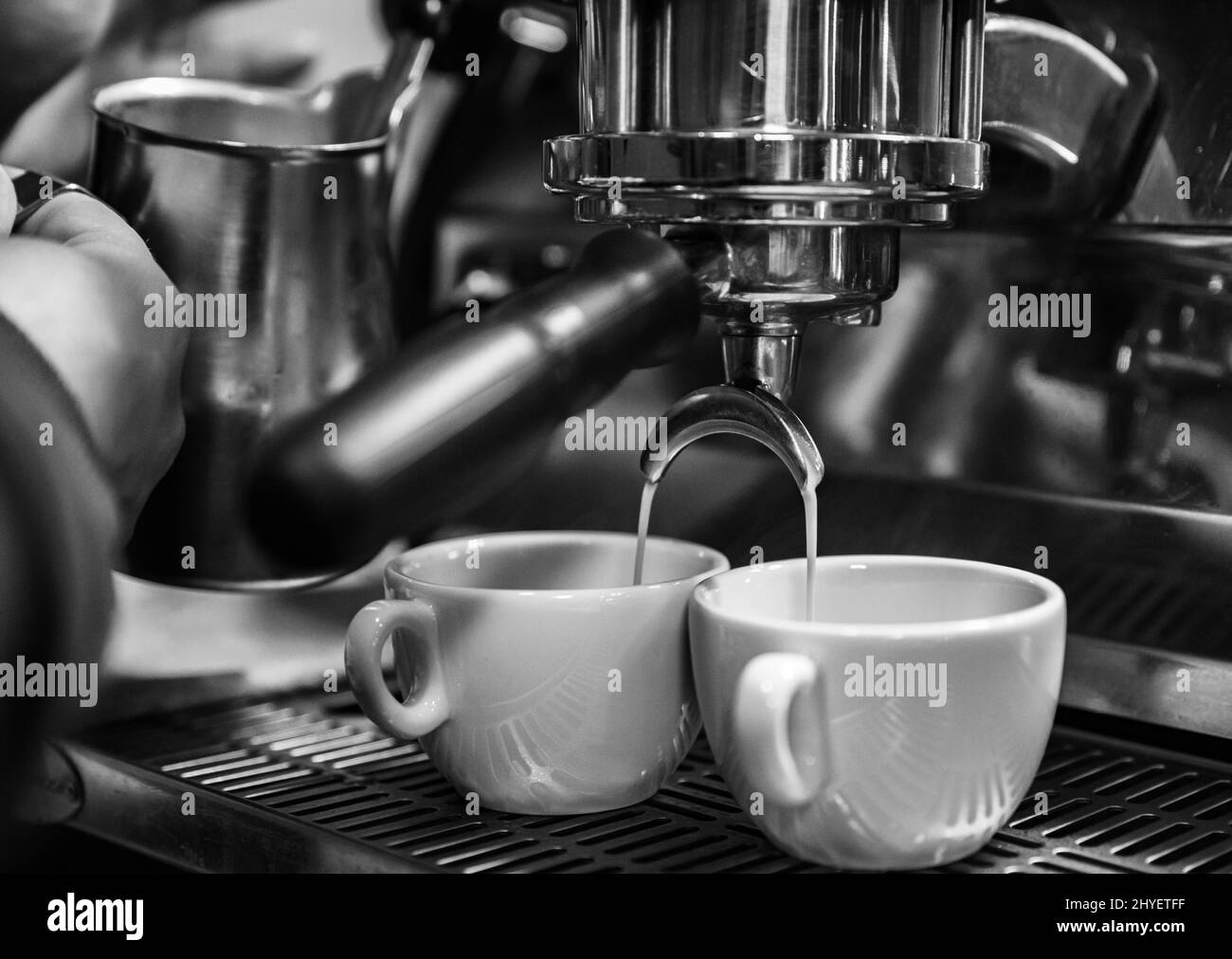 Grayscale of the Traditional Bosnian and Modern Coffee making process ...