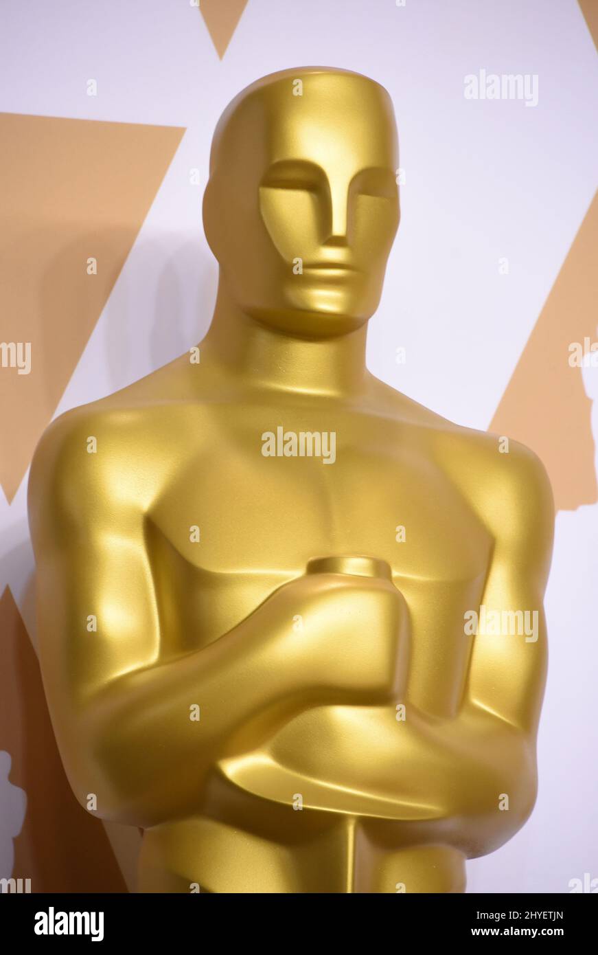 Oscar Statue in the pressroom at the 90th Academy Awards Stock Photo ...
