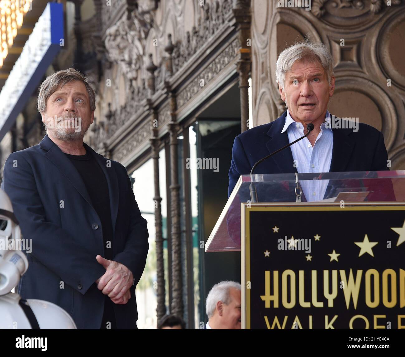 Mark Hamill and George Lucas attending the Mark Hamill Hollywood Walk ...