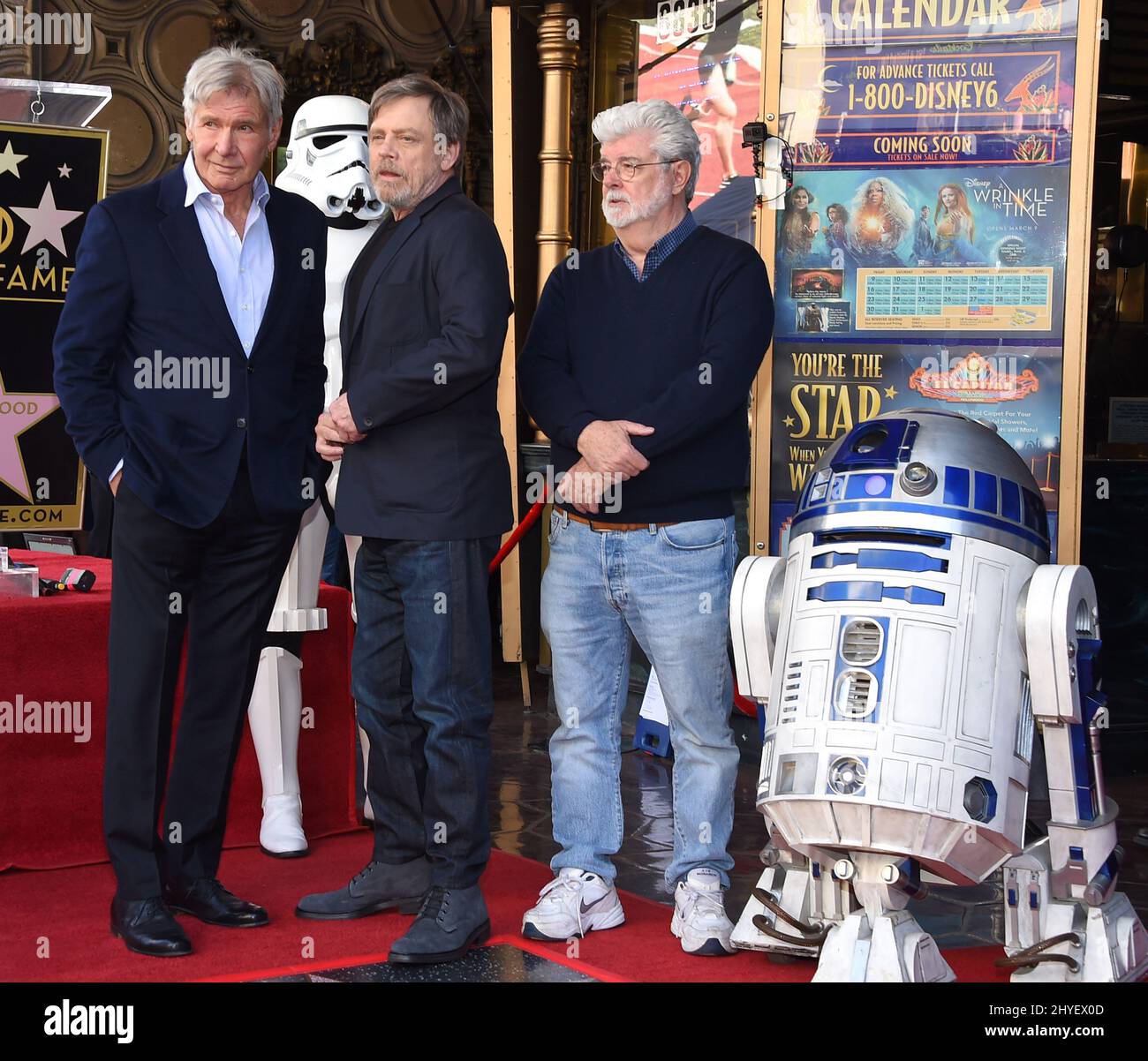 Harrison Ford, Mark Hamill and George Lucas attending the Mark Hamill ...