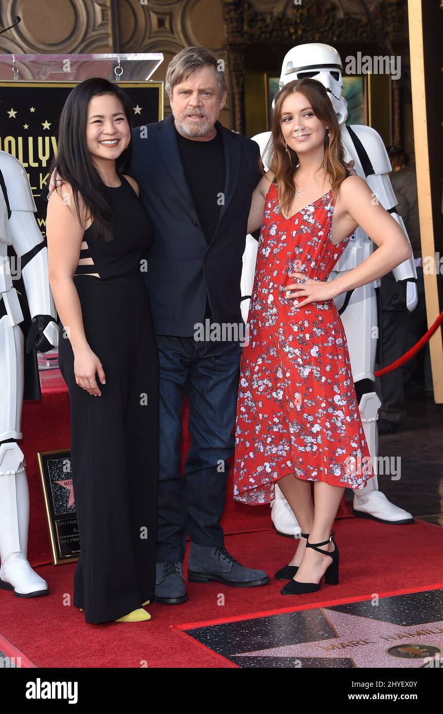 Kelly Marie Tran, Mark Hamill and Billie Lourd attending the Mark ...