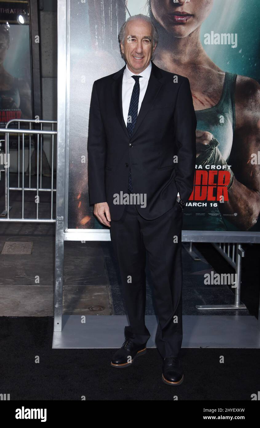 Gary Barber attending the US Premiere of Tomb Raider in Los Angeles ...