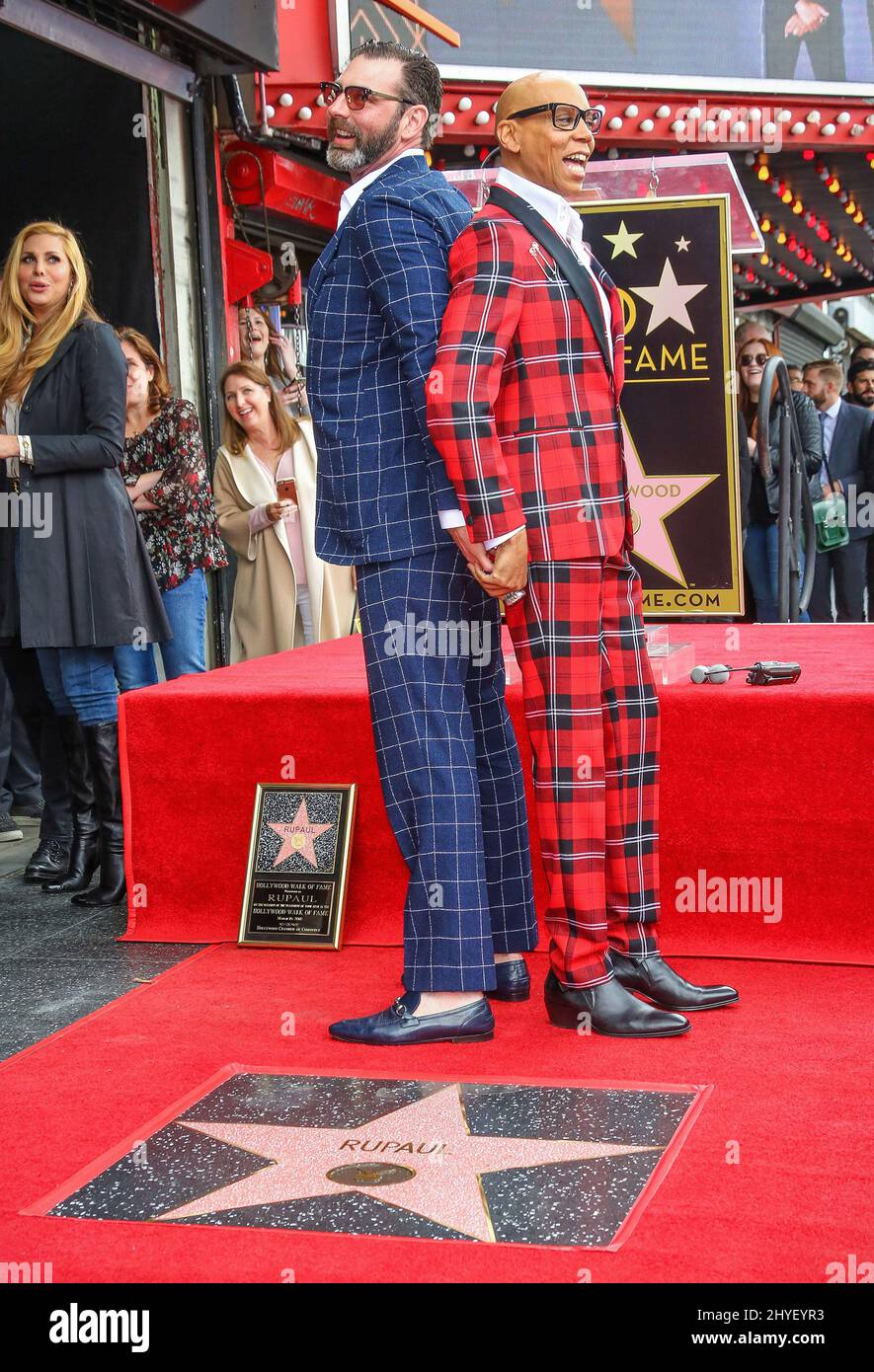 Georges LeBar joins partner RuPaul at her Hollywood Walk of Fame star ...