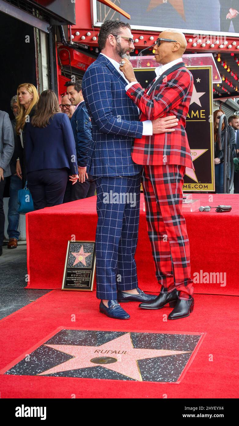 Georges LeBar joins partner RuPaul at her Hollywood Walk of Fame star ...