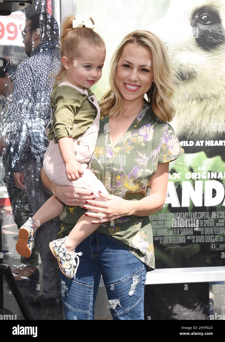 Jessica Hall and Sophie attending Pandas World Premiere held at the ...