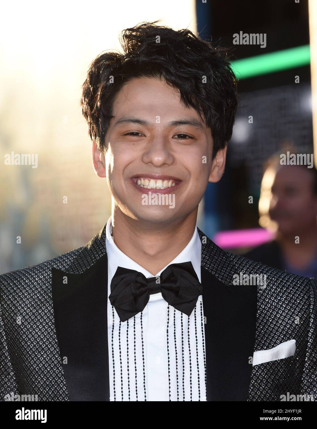 Win Morisaki attending the premiere of Ready Player One in Los Angeles ...