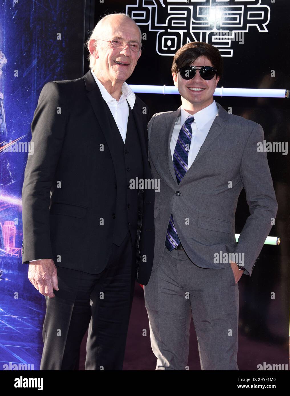 Christopher Lloyd and son attending the premiere of Ready Player One in ...