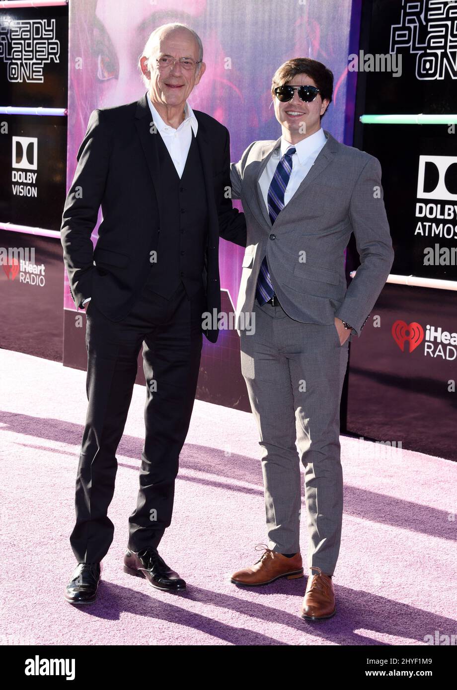 Christopher Lloyd and son attending the premiere of Ready Player One in ...