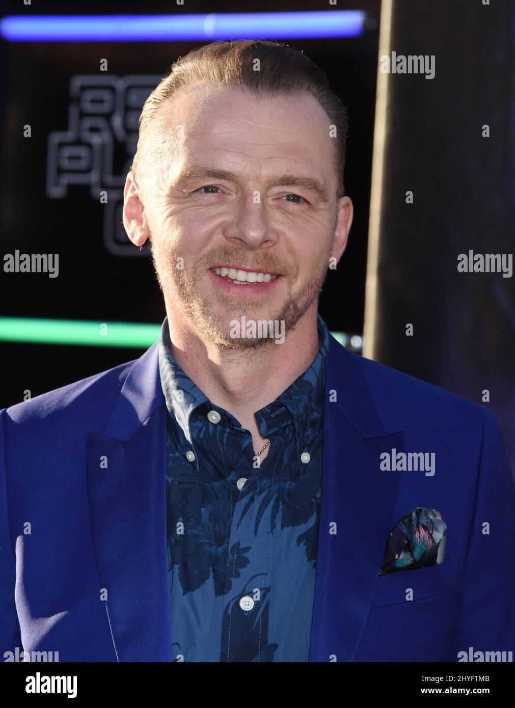 Simon Pegg attending the premiere of Ready Player One in Los Angeles ...