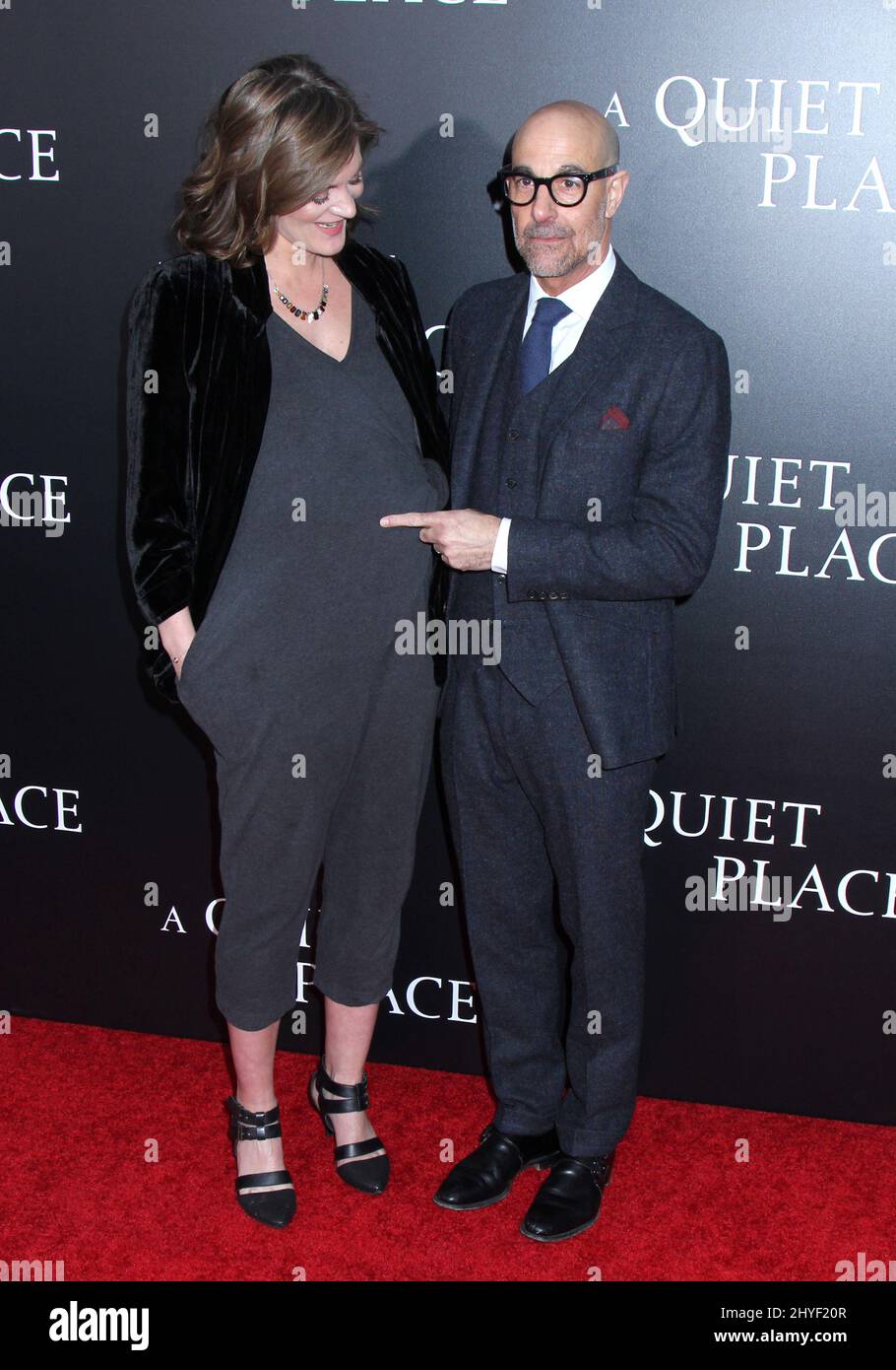Felicity Blunt & Stanley Tucci attending 'A Quiet Place' premiere held ...