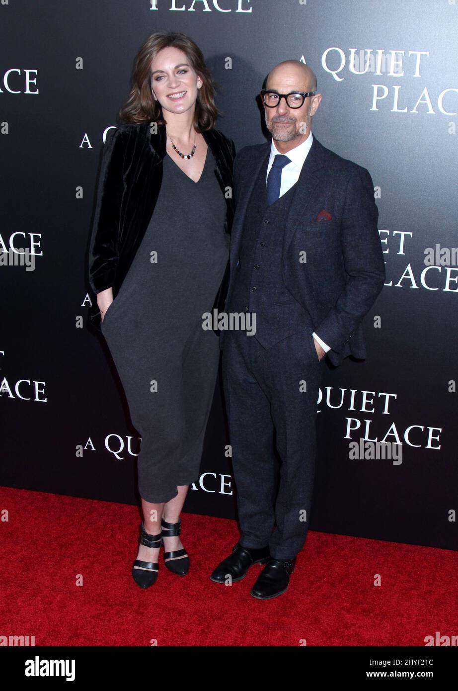 Felicity Blunt & Stanley Tucci attending 'A Quiet Place' premiere held ...