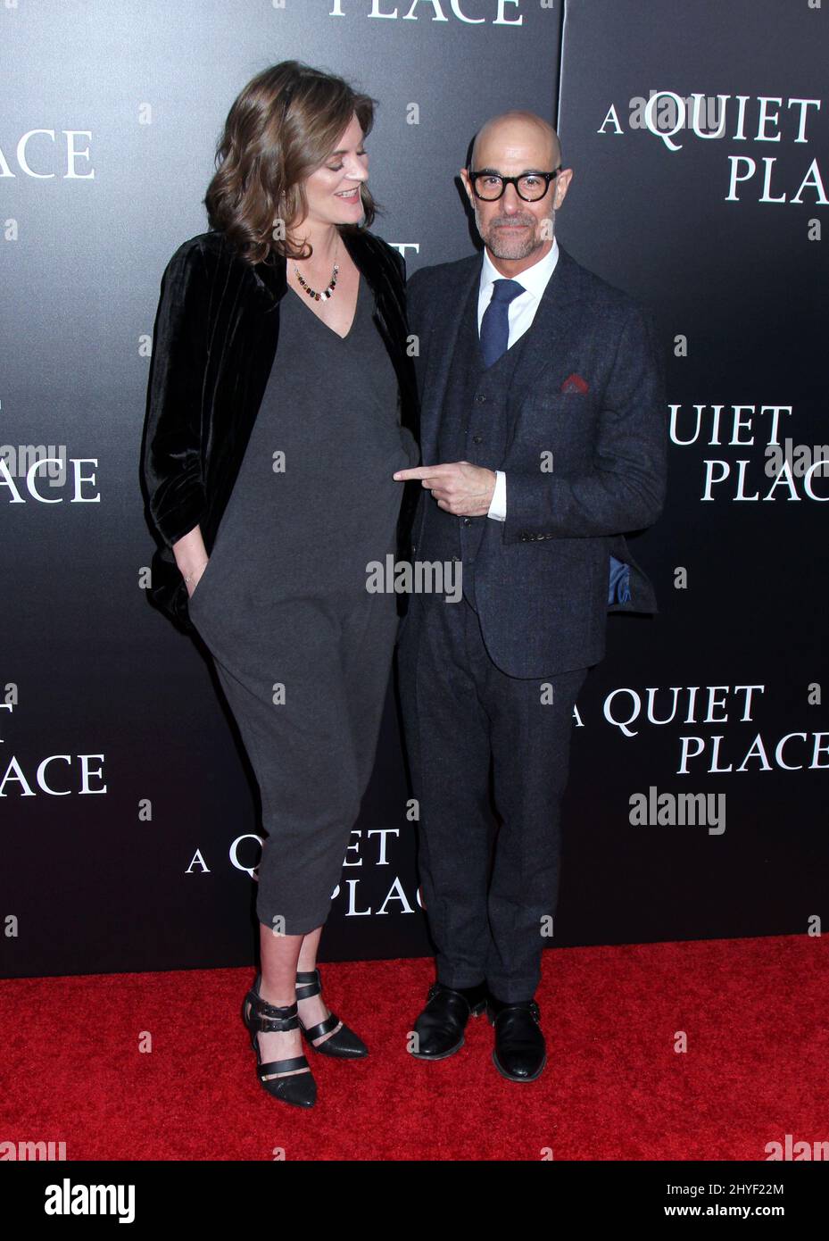 Felicity Blunt & Stanley Tucci attending 'A Quiet Place' premiere held ...