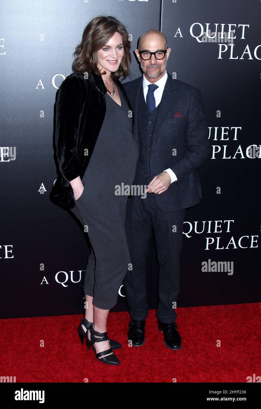 Felicity Blunt & Stanley Tucci attending 'A Quiet Place' premiere held ...