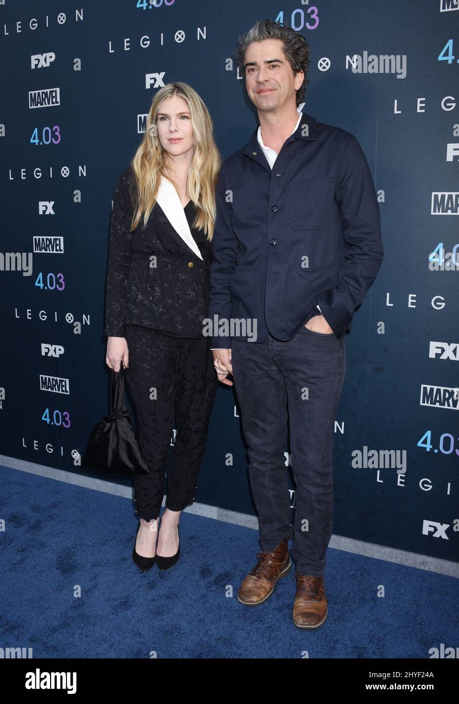 Lily Rabe and Hamish Linklater at FX's "Legion" Season 2 Premiere held ...