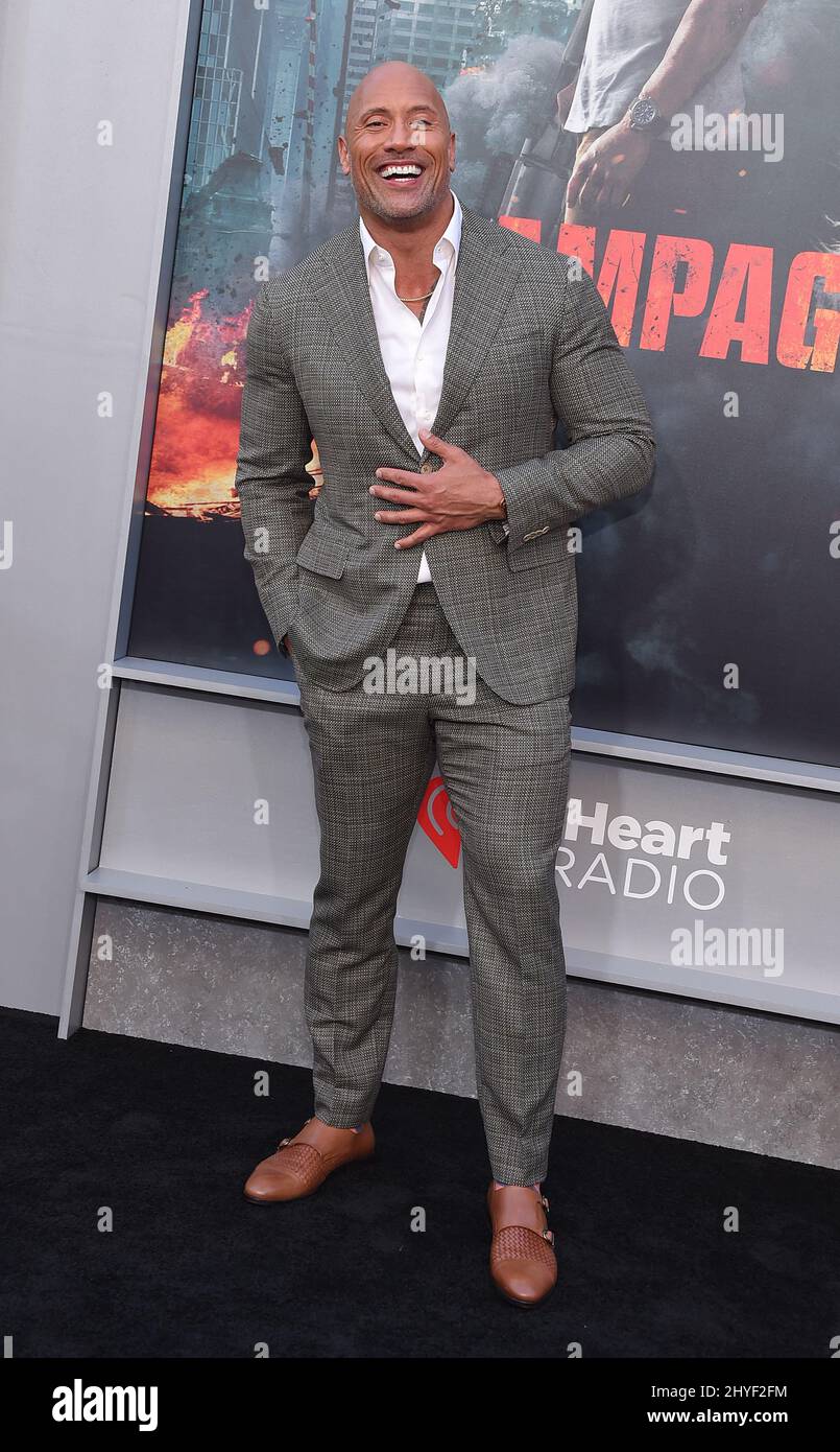 Dwayne Johnson attending the world premiere of "Rampage" held at the ...