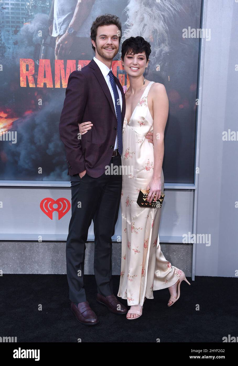 Jack Quaid and Lizzy McGroder attending the world premiere of "Rampage ...