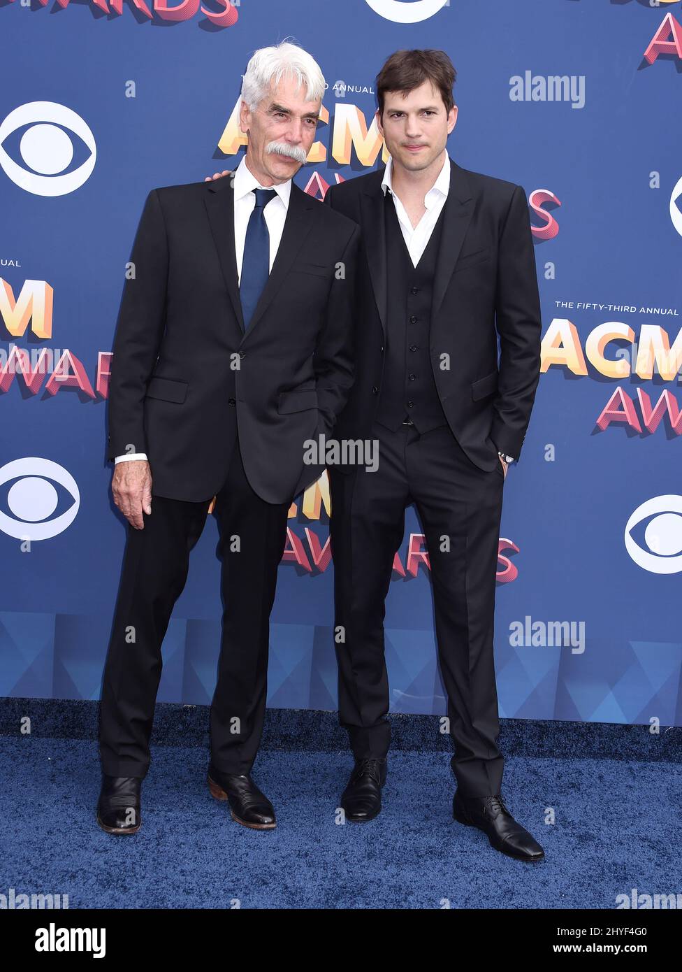 Sam Elliott and Ashton Kutcher at the 53rd Academy of Country Music ...